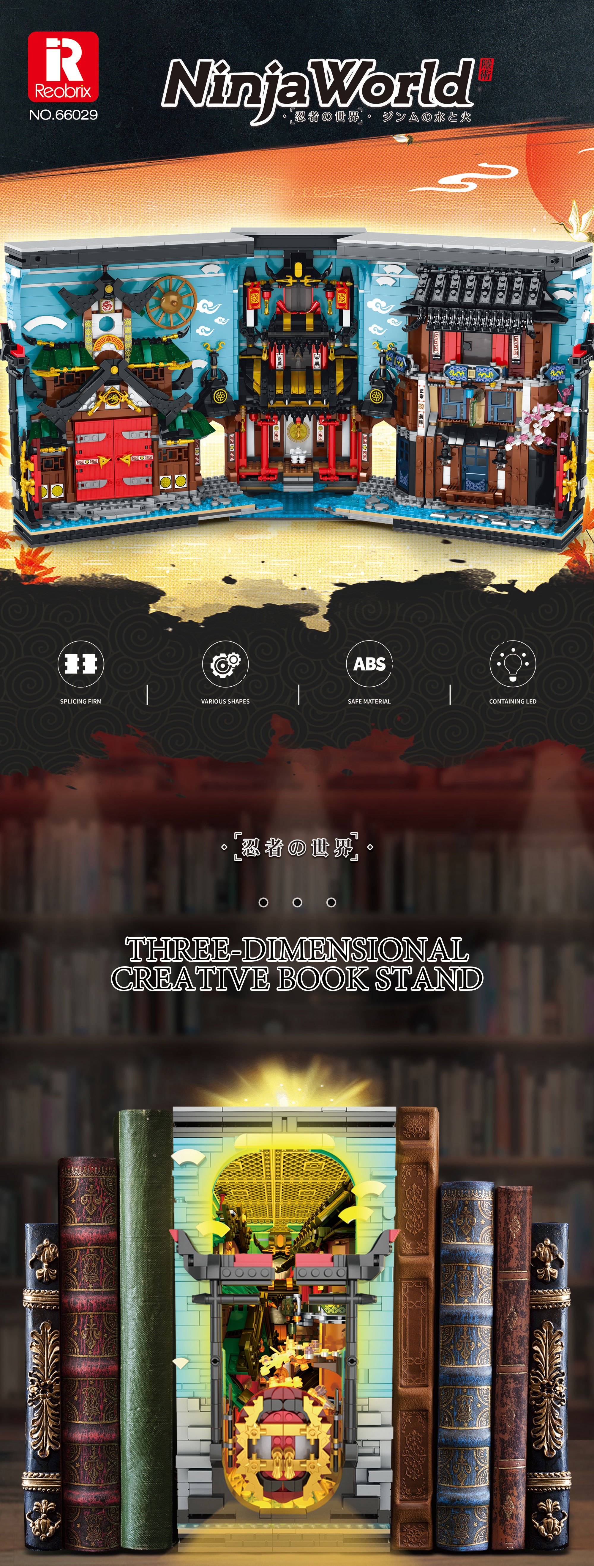 No 66029 Medieval Series Ninja Bookend Building Set With Led Lights ...