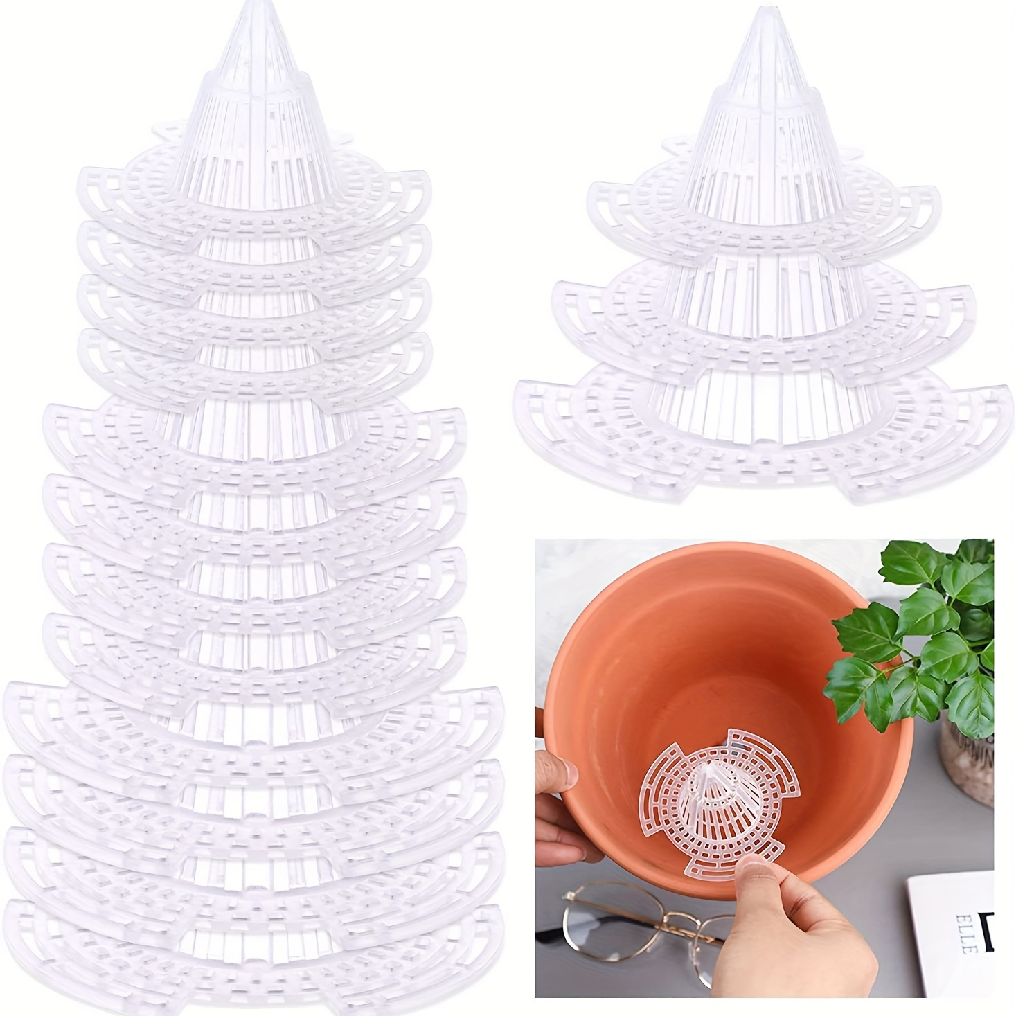 5pcs Flower Pot Hole Mesh Pad Diy Planter Bottom Grid Mat Mesh Hole ...