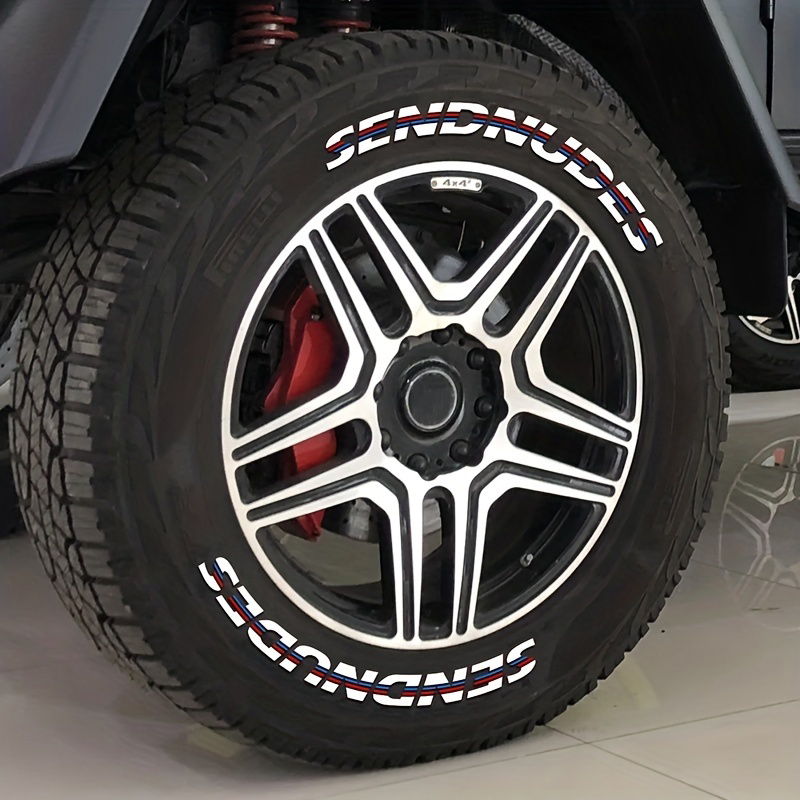 Tire Funny Letter Car Stickers 4 Tires 3d Universal Pvc High - Temu United