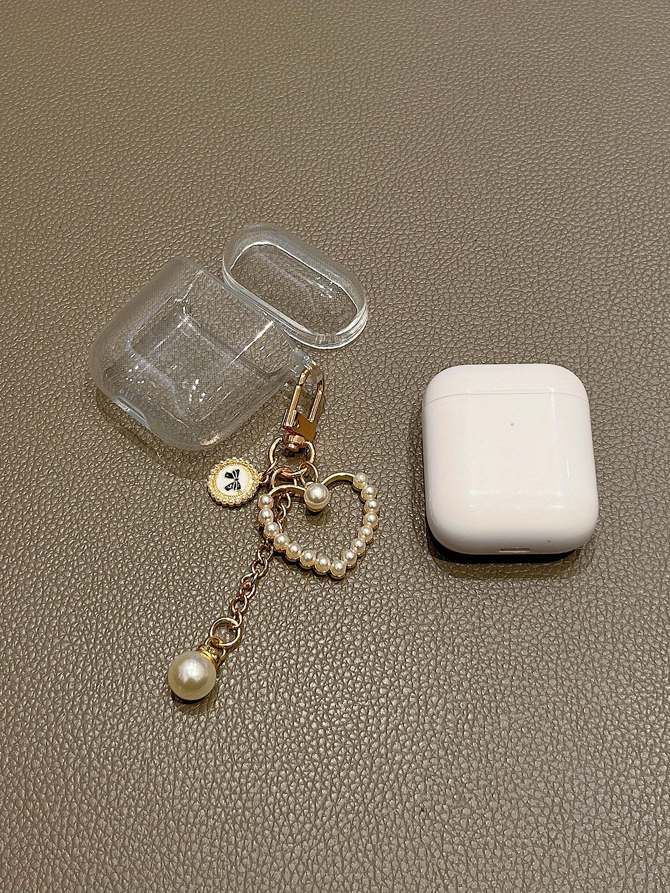 Transparent Love Pearl Pendant Earphone Protective Shell - Temu Australia