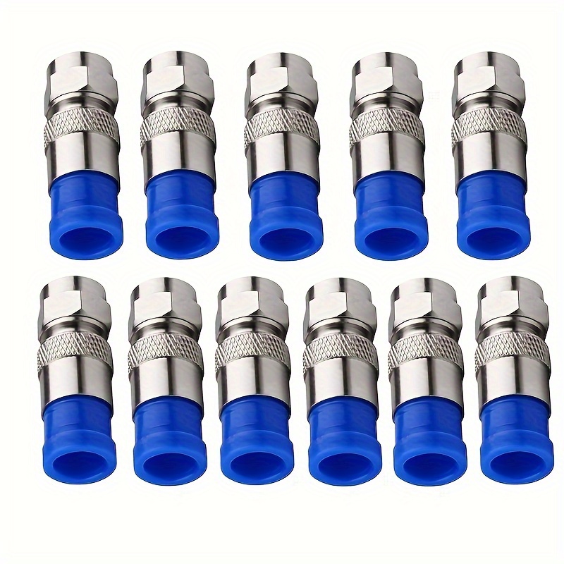 Waterproof Rg6 F Type Coaxial Cable Compression Connectors - Temu ...