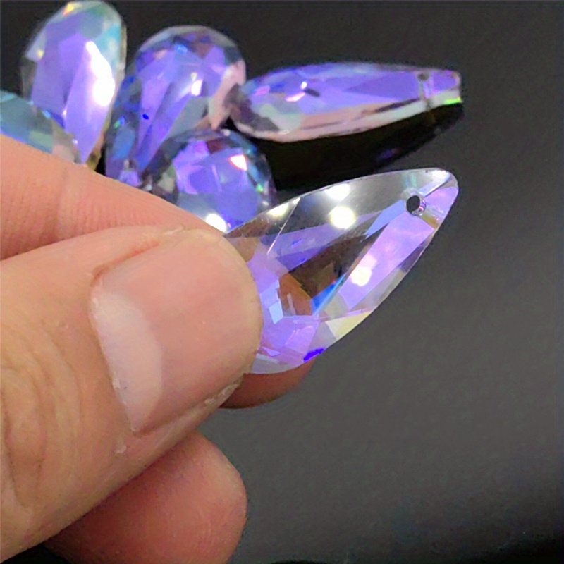 2 4pcs Glitter Colorful Droplet Crystal Glass Pendants - Temu Australia