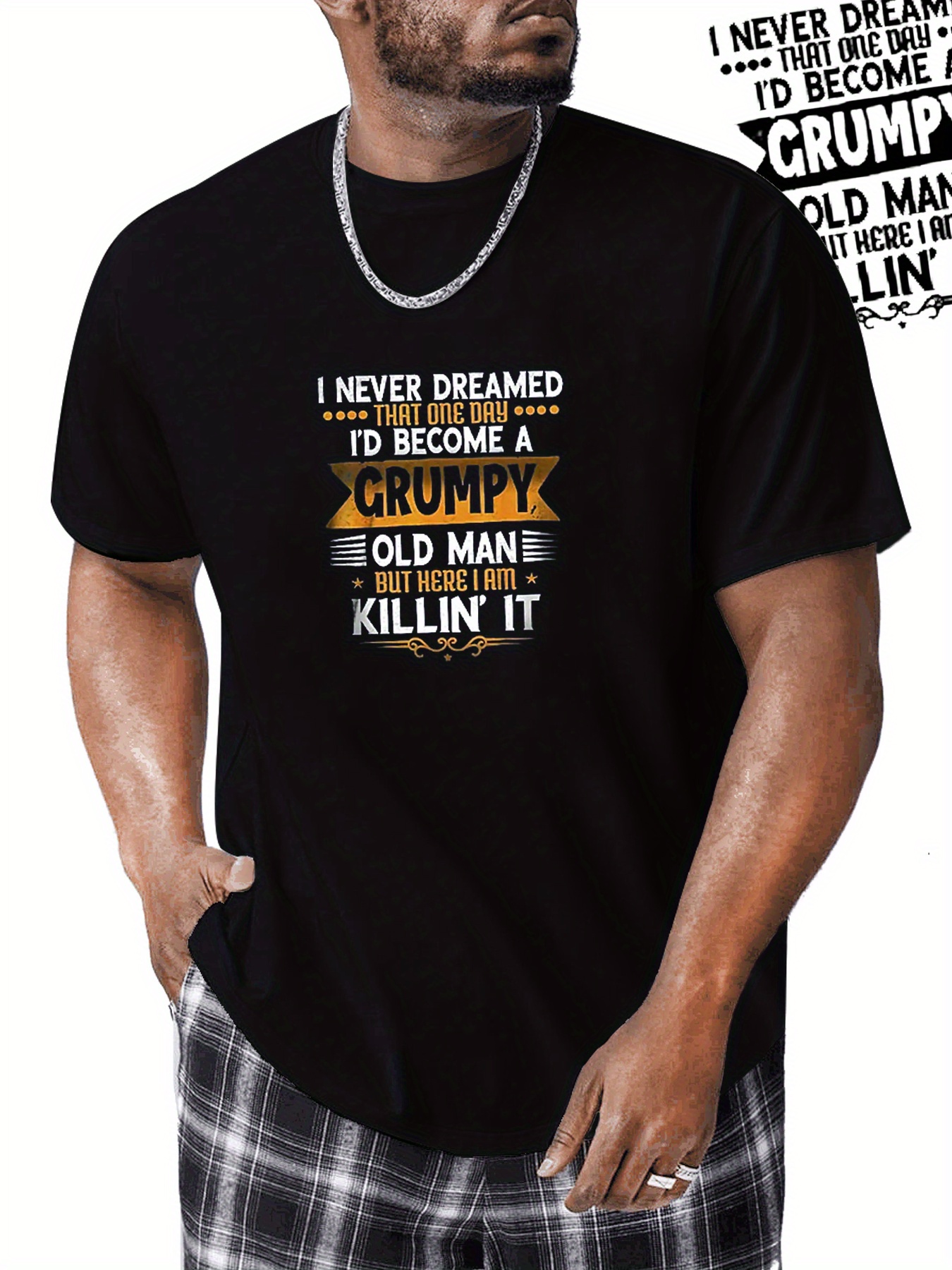 Letter Print Short Sleeve T shirts Men Plus Size Stretchy - Temu Ireland