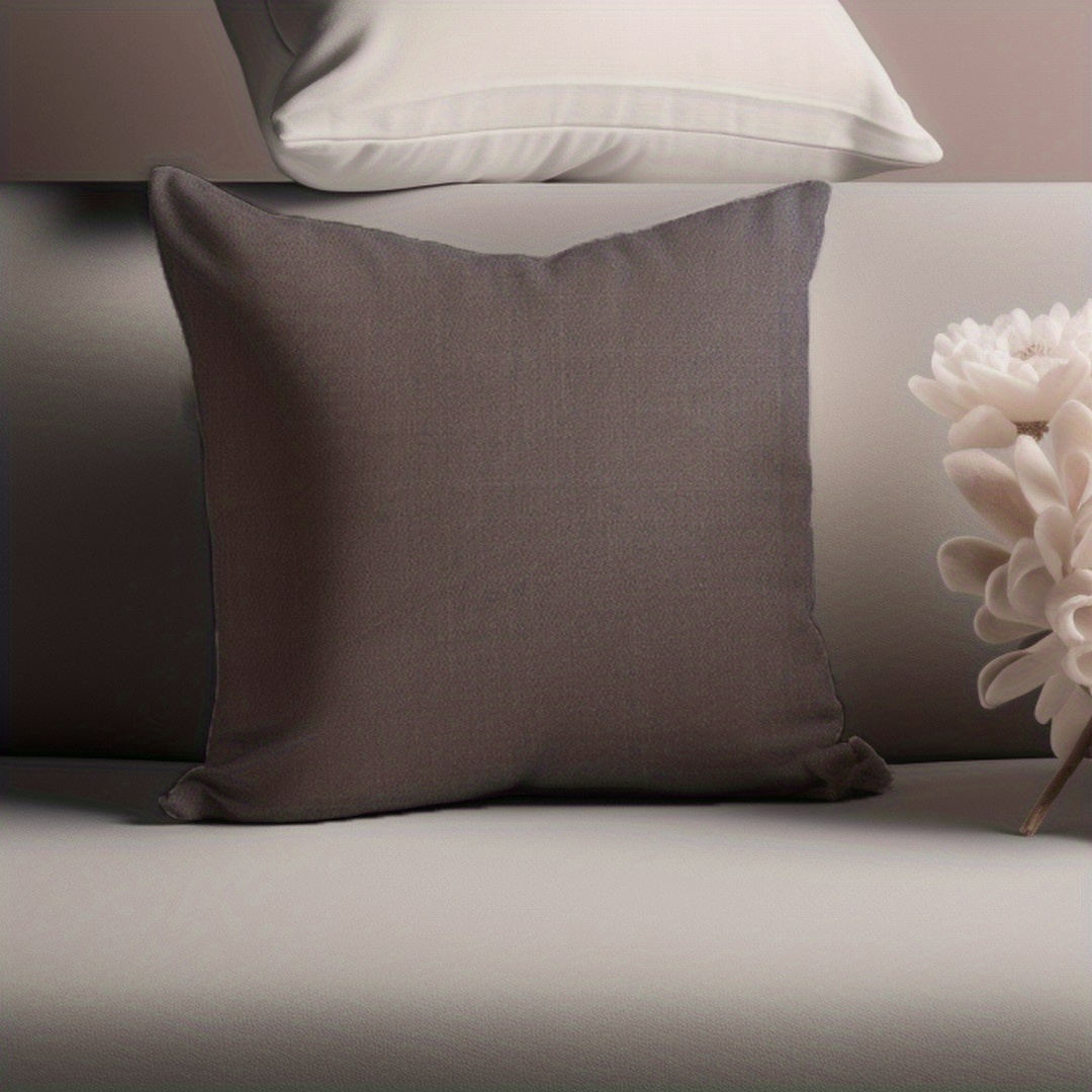 linen pillowcase jacquard solid color pillow cover - Temu