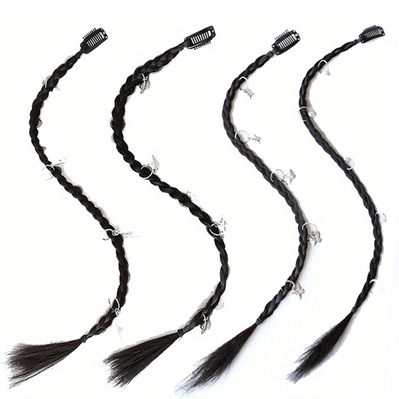 Synthetic Long Braided Hair Extensions Pendants Clip In - Temu New Zealand