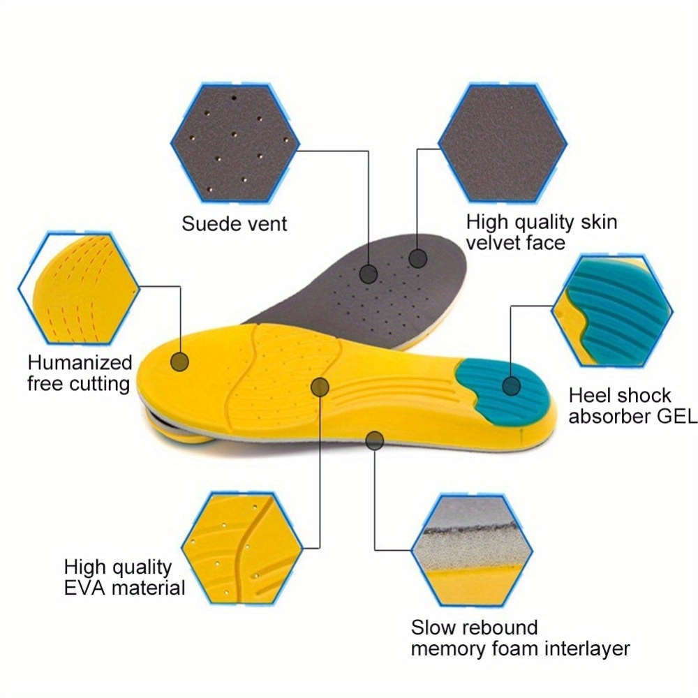 Non slip Sports Shock Absorption Insoles High Elastic - Temu United Kingdom