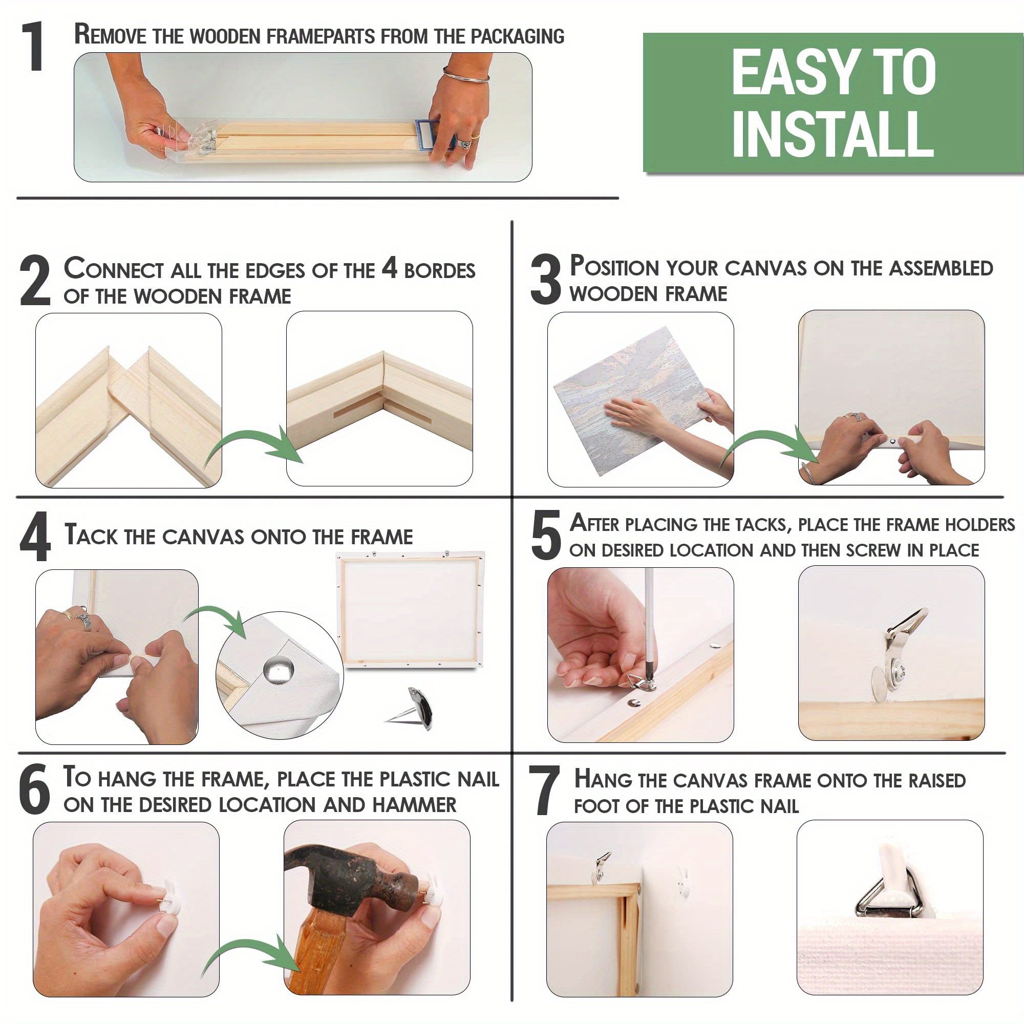 Pine Wood Frame Diy Diamond Frame Painting Frame - Temu Australia