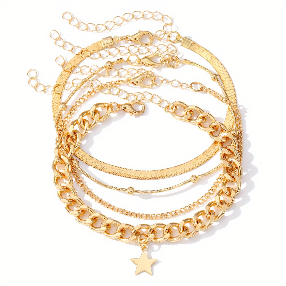 Stackable Thin Chain Anklet Delicate Stackable Ankle Bracelet Set For ...