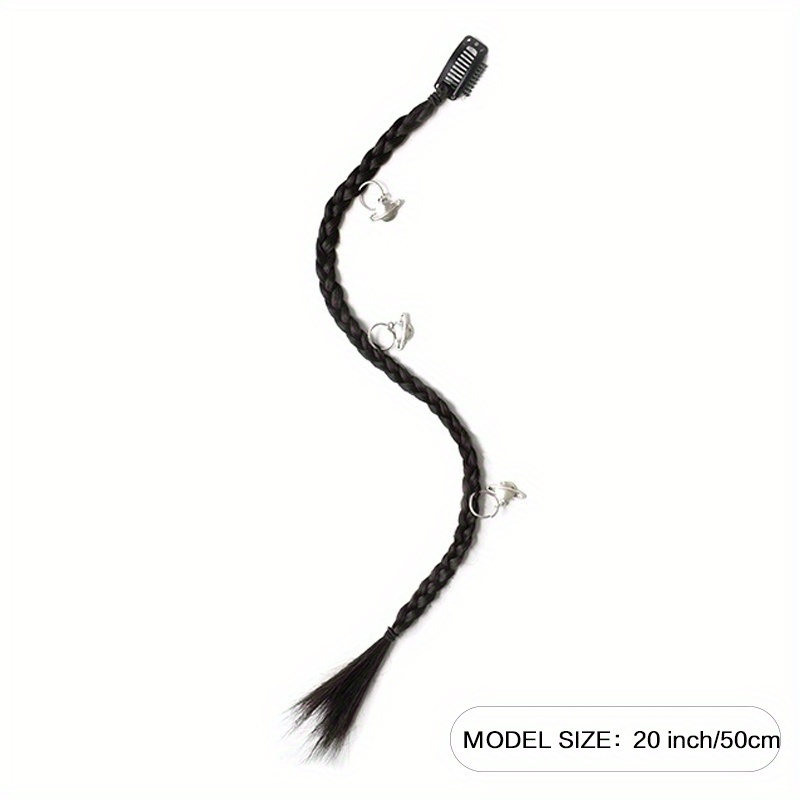Synthetic Long Braided Hair Extensions Pendants Clip In - Temu Netherlands