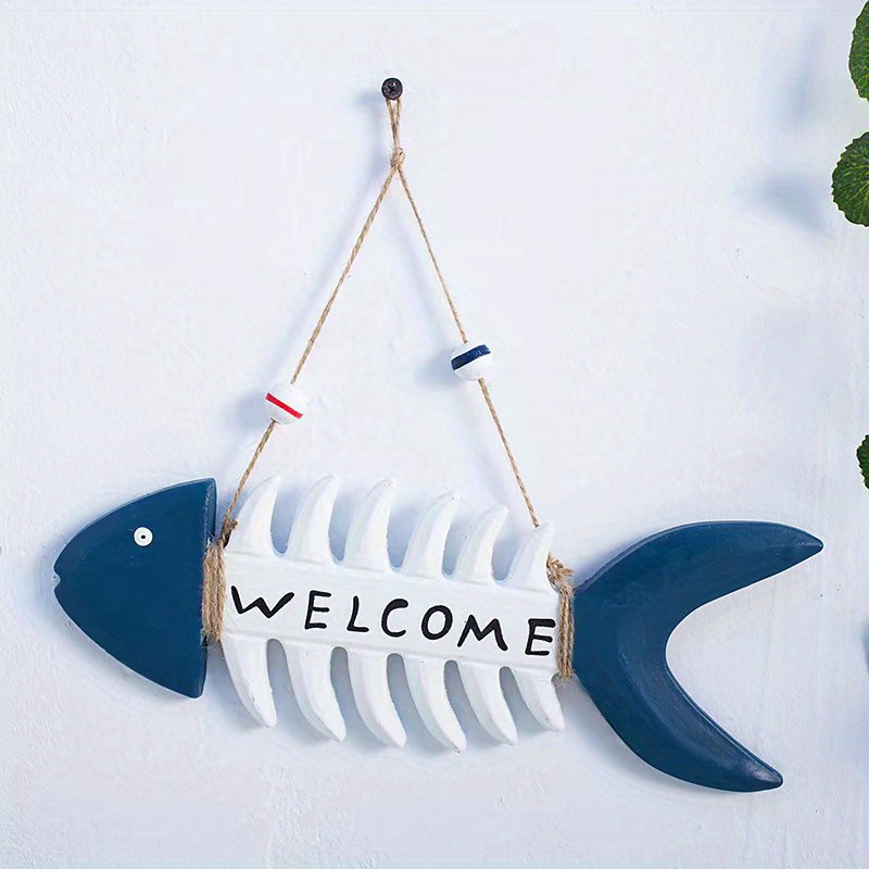 Wooden Fish Welcome Sign Nautical Decor Garden Yard - Temu United Kingdom