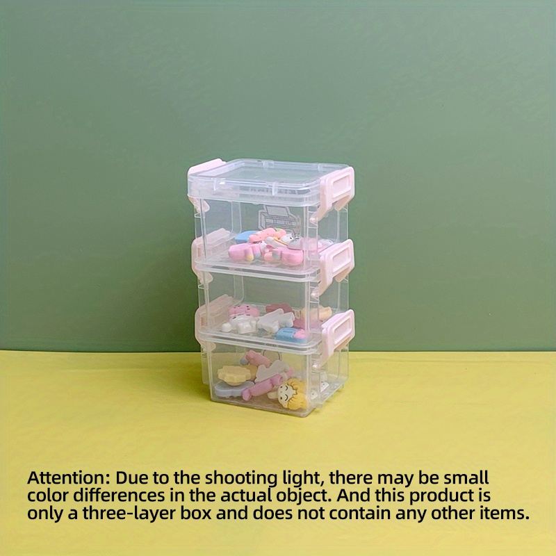 Cute Three layer Pvc Transparent Storage Box Jewelry Storage - Temu