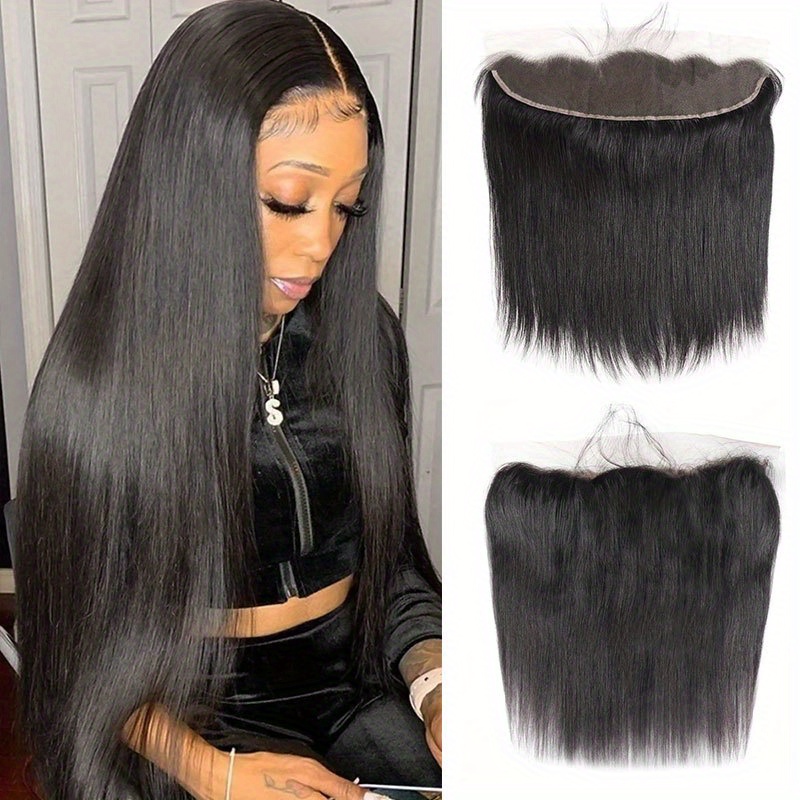 Straight 13x4 Transparent Lace Frontal Closure Brazilian - Temu United ...