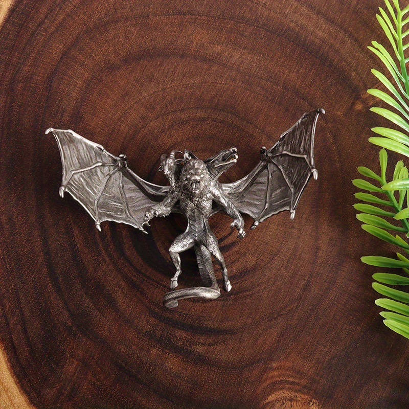 Bat Demon Three Heads Statue Pendant Necklace Men's Unique - Temu