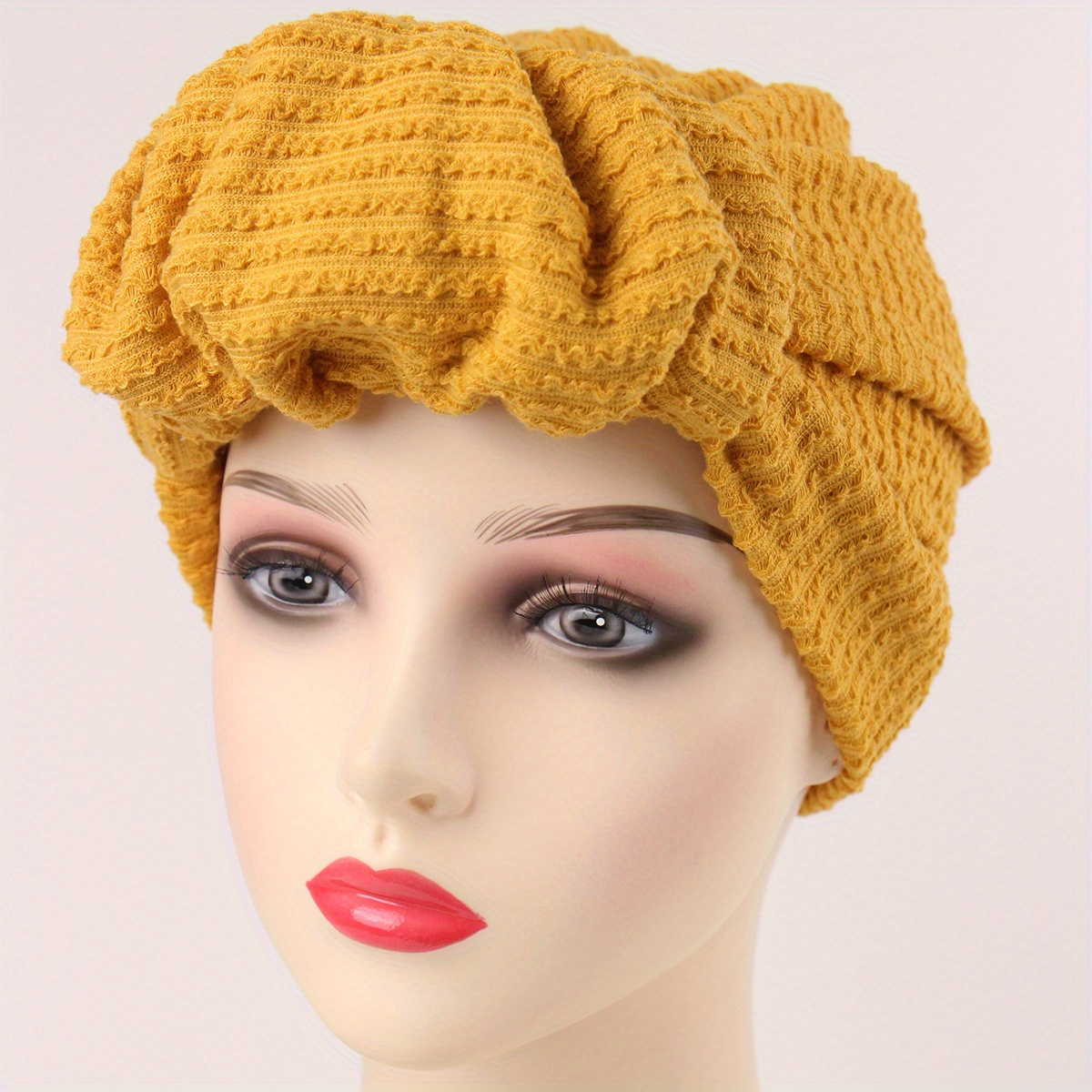 Pleated Pre tied Turban Elegant Embossed Head Wrap - Temu United Kingdom