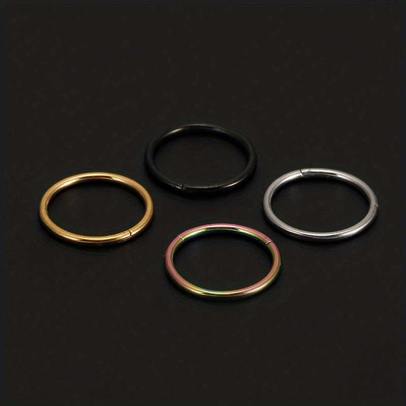 Stainless Steel Hinged Clicker Nose Rings - Temu United