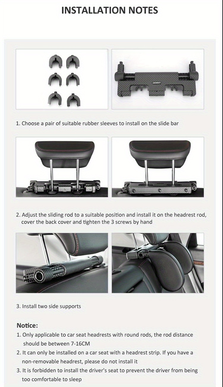 Car Headrest Pillow Sleeping Travel Car Seat Head Neck - Temu
