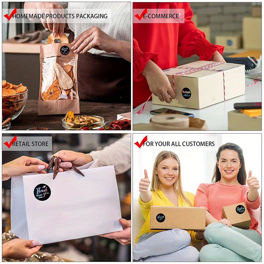 Laser Thank Stickers Businesses Holographic - Temu