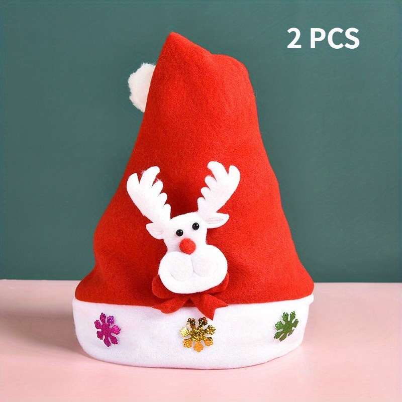 2pcs Christmas Hat Santa Hat Warm Knitted Hat Unisex Beanie Hat New ...