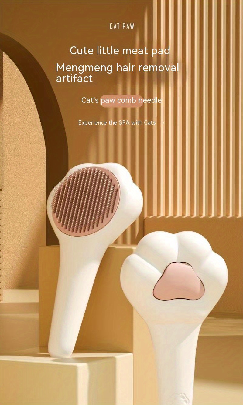 Pet Hair Removal Comb Paw Shaped Slicker Brush Dogs Cats - Temu United ...