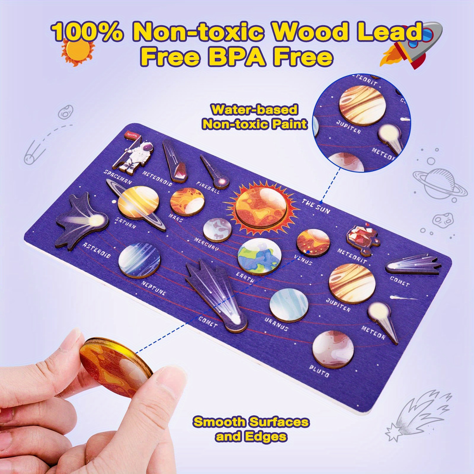 wooden puzzles solar system educational toys - {region_name}