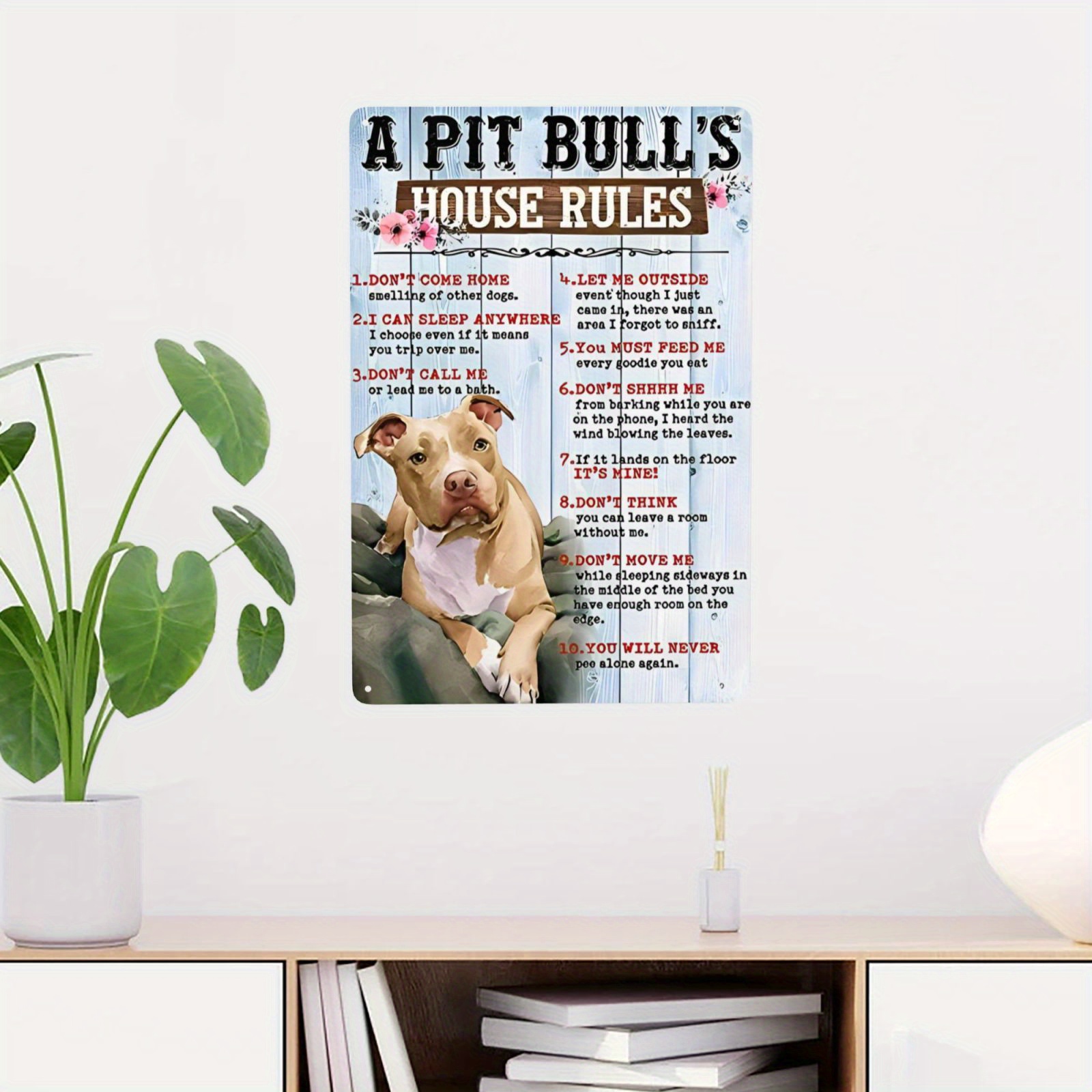 1pc Funny Tin Signs House Rules Don T Come Home Smelling Of Other Dogs ...