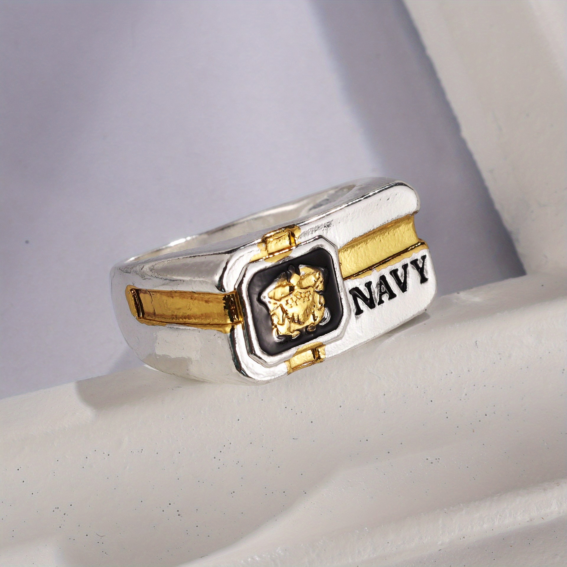 Men's Fashion Alloy Ring Bicolor Crab Eagle Totem Navy Punk - Temu ...