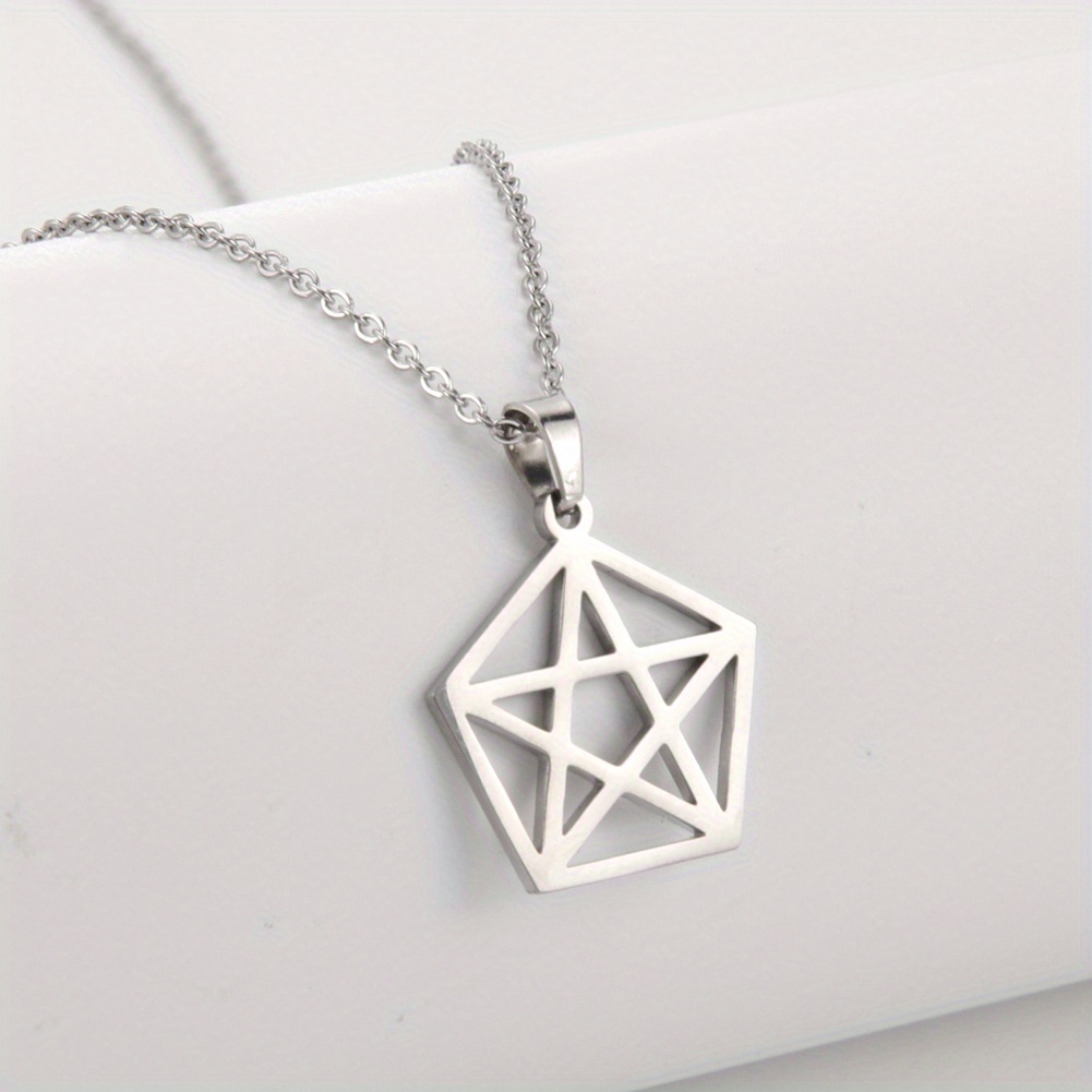Pendant Star Geometric Stainless Steel Necklace - Temu New Zealand
