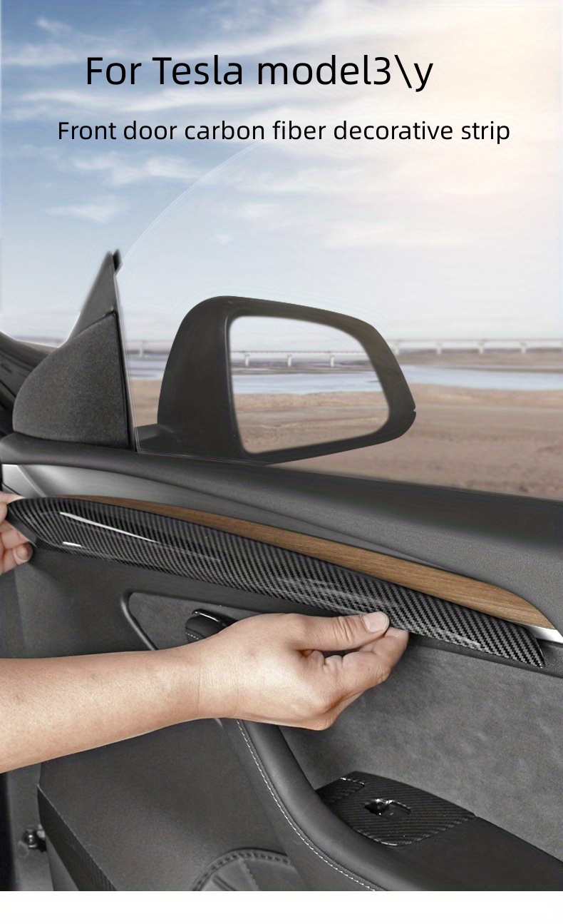 2pcs Pack For Tesla Y 2019 2020 2021 2022 2023 Model Car Door Trim ...