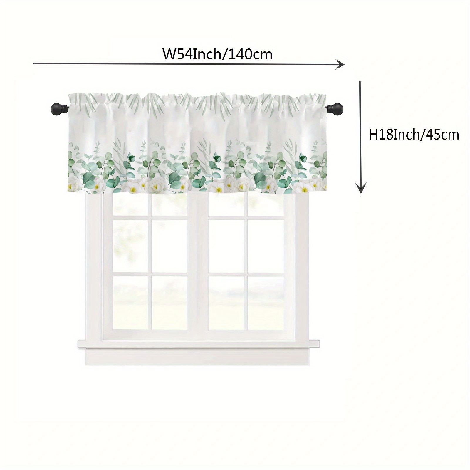 Floral Leaves Rustic Style Valances Curtian Spring Summer - Temu