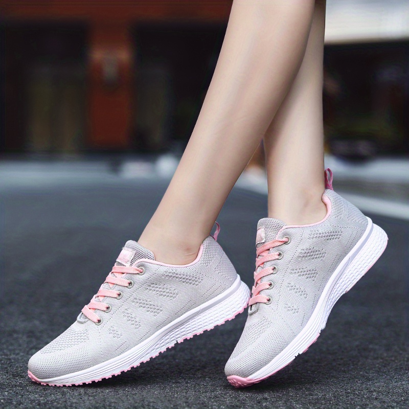 Women's Flying Woven Running Shoes Breathable Mesh Walking - Temu