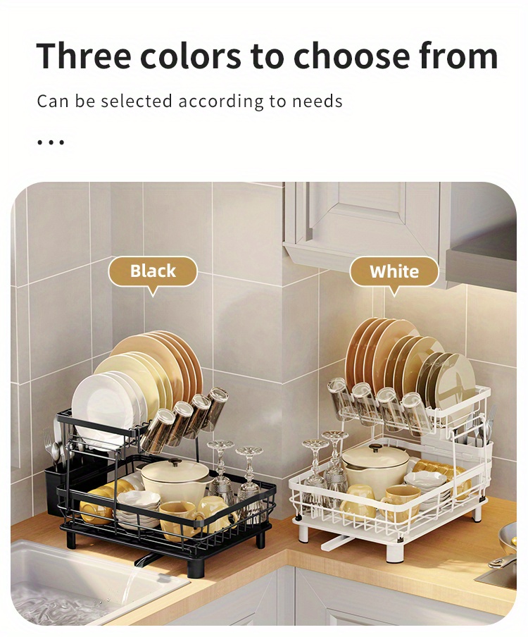 2 Tier Dish Drying Rack Dish Rack Drainboard Dish Drainer - Temu