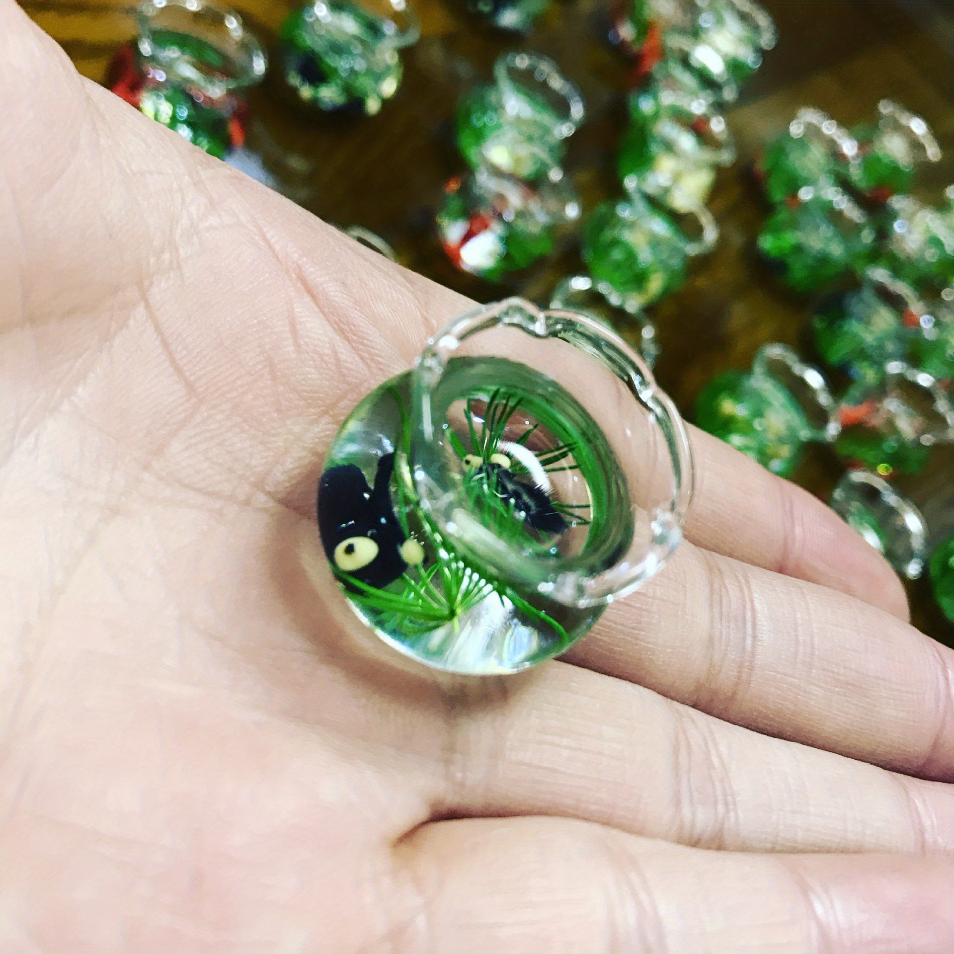 1pc Miniature 1 12 Dollhouse Accessories Simulated Mini Glass Goldfish ...