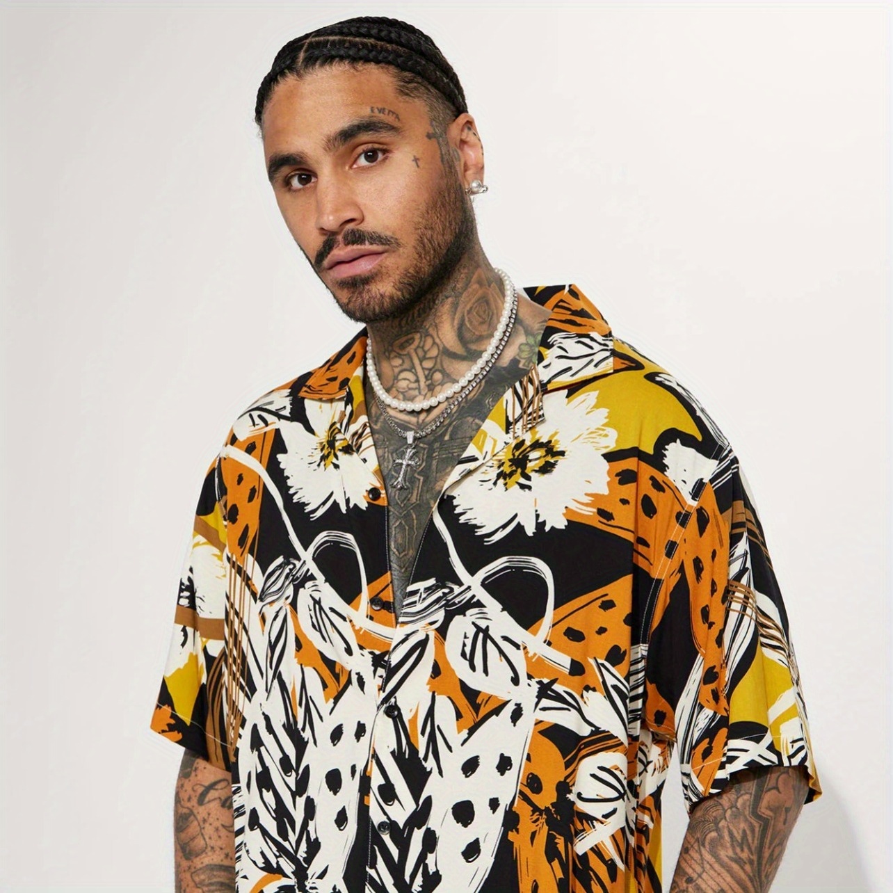 Men's Flaming Poser Print Shorts Assorted Colors Vintage - Temu