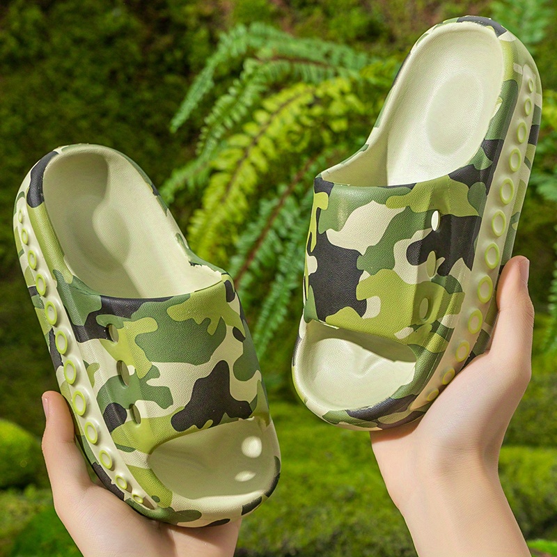 Casual Camouflage Breathable Open Toe Slippers For Boys And Girls Quick Drying Lightweight Anti ...
