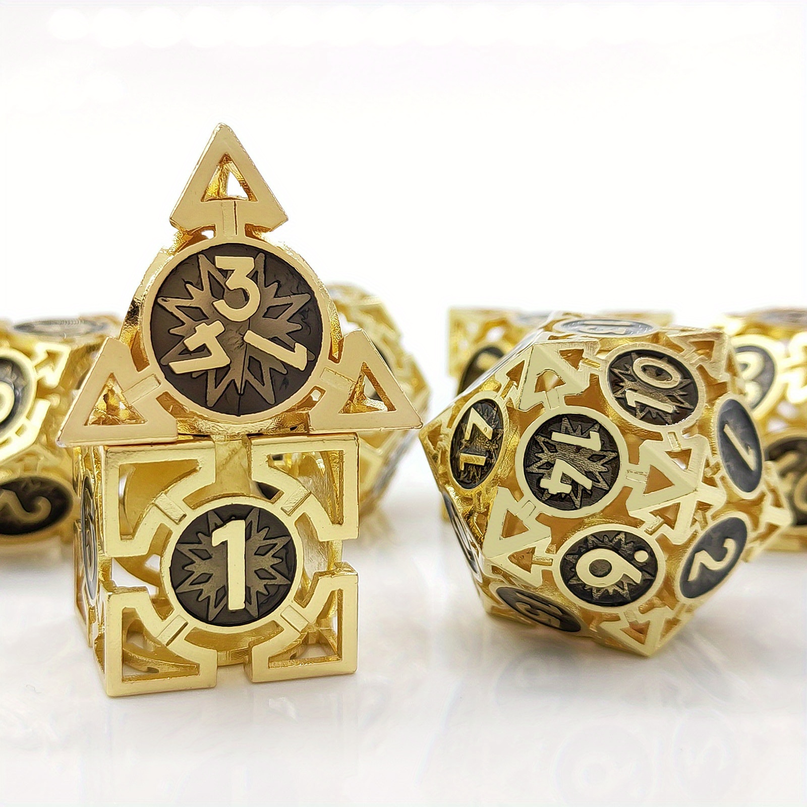 Metal Hollow Dice Set Giant Polyhedral Dice Set Role Playing - Temu ...
