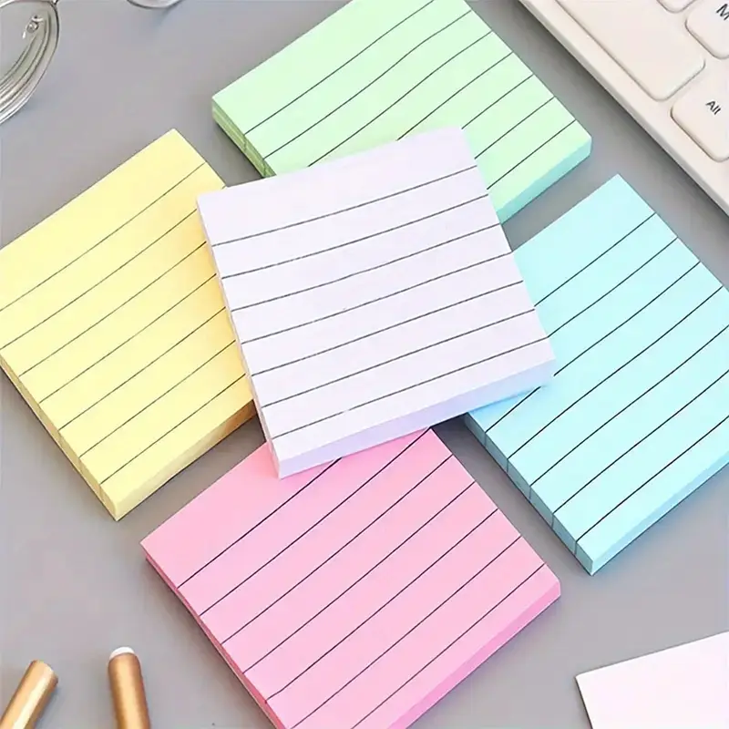 Pad Lined Sticky Notes Self Stick Notes Easy Post School Temu United