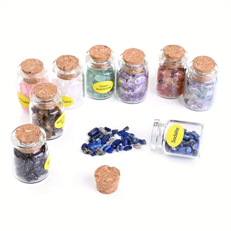 1pc 유리 병 천연 돌 구슬 불규칙한 무덤 칩 자수정 소달 라이트 타이거 아이 형석 Aventurine 느슨한 스페이서 비즈