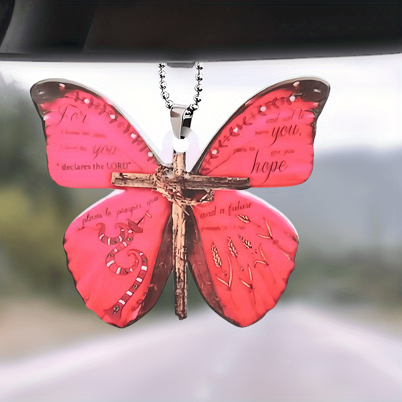 1pc pink cross acrylic decorative pendant car accessories interior ...