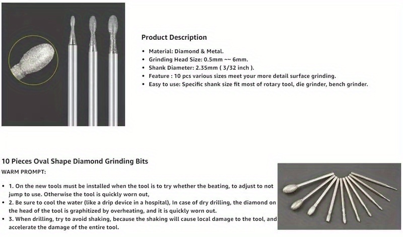Carving Tool Set: Diamond Grinding Drill Bits ite - Temu Norway
