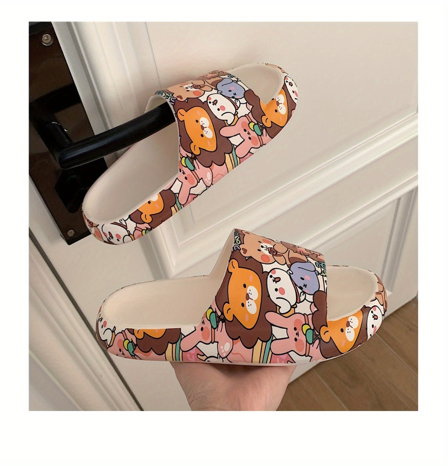 Boys Cute Cartoon Print Slip On Platform Slides キッズカジュアルノンスリ - Temu Japan