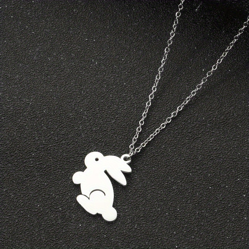 Stainless Steel Cartoon Rabbit Pendant Stainless Steel Bunny - Temu