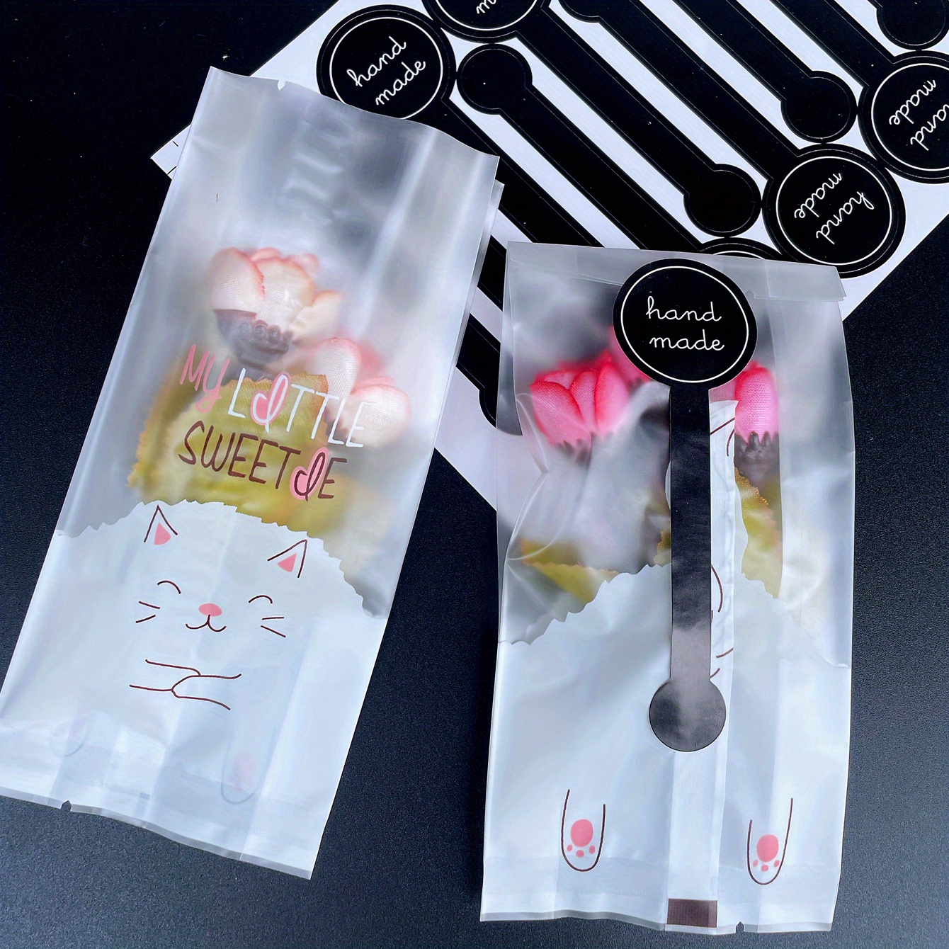 Cute Cat Printing Machine Sealer Bag Black Self - Temu New Zealand