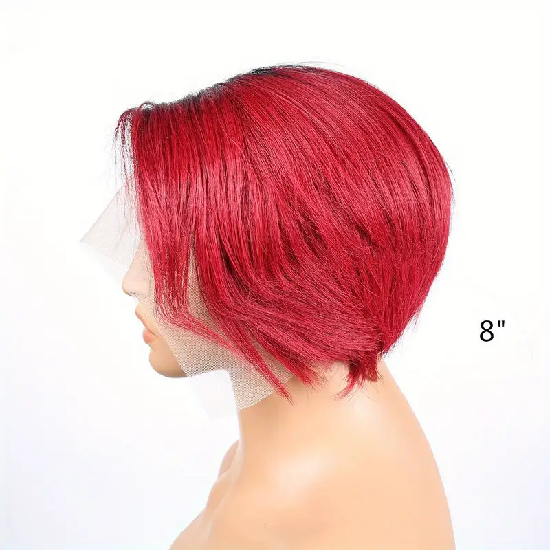 Ombre Black Cut Lace Front Human Hair Wig Short Temu Canada