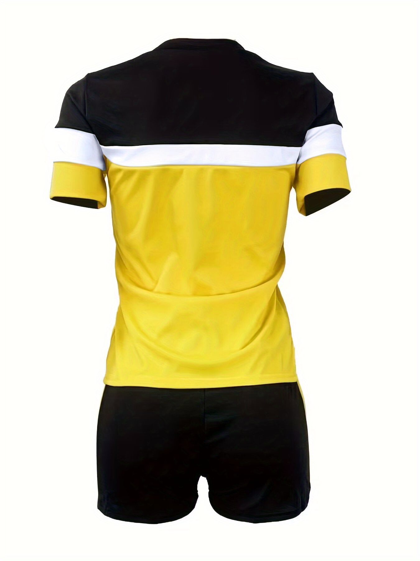 Casual Workout Two piece Set Color Block Short Sleeve Tee - Temu New ...