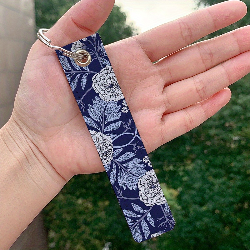 Fashion Floral Custom Keychains Strap Keyring Hanging Holder - Temu ...
