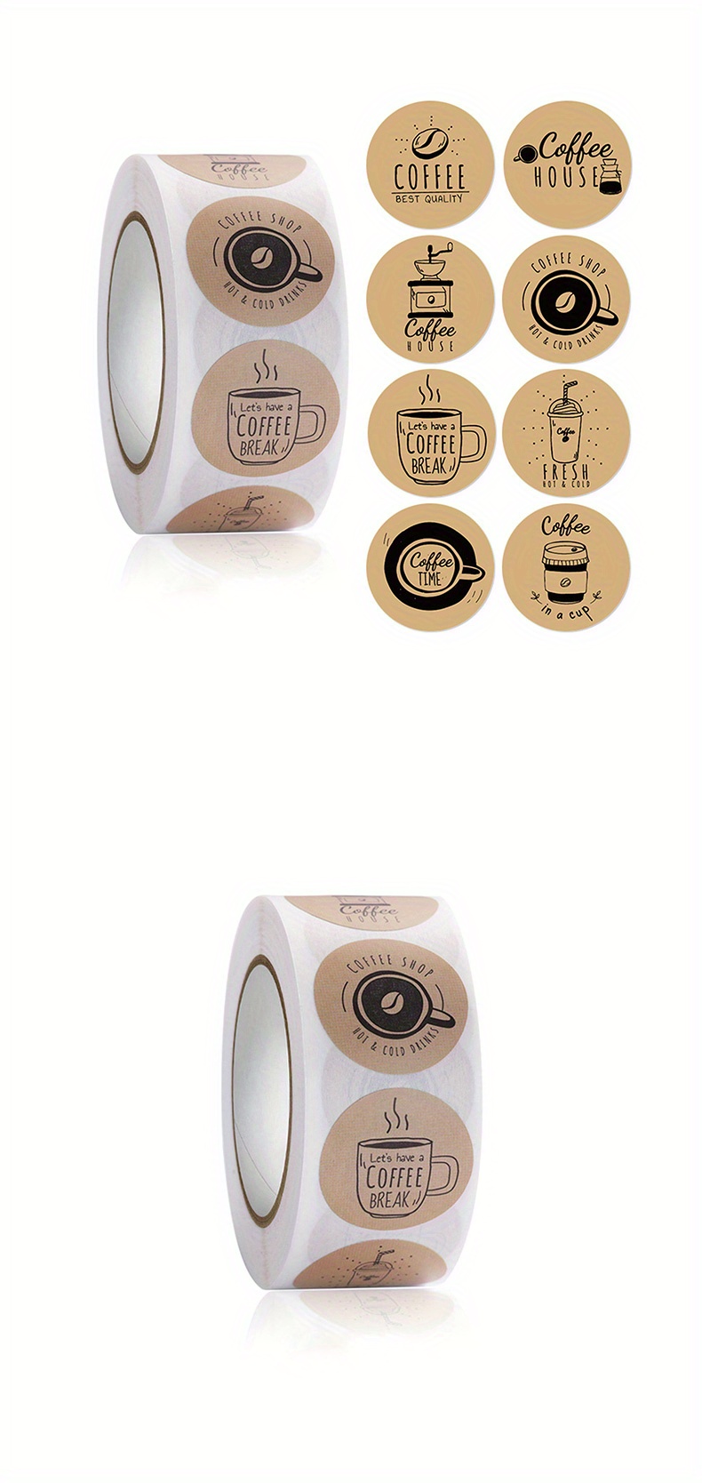 Pearl Milk Tea Cup Stickers Round Copperplate Paper Self - Temu