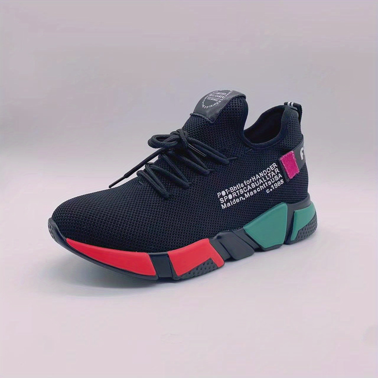 women's colorblock mesh sneakers low top lace round toe - {region_name}