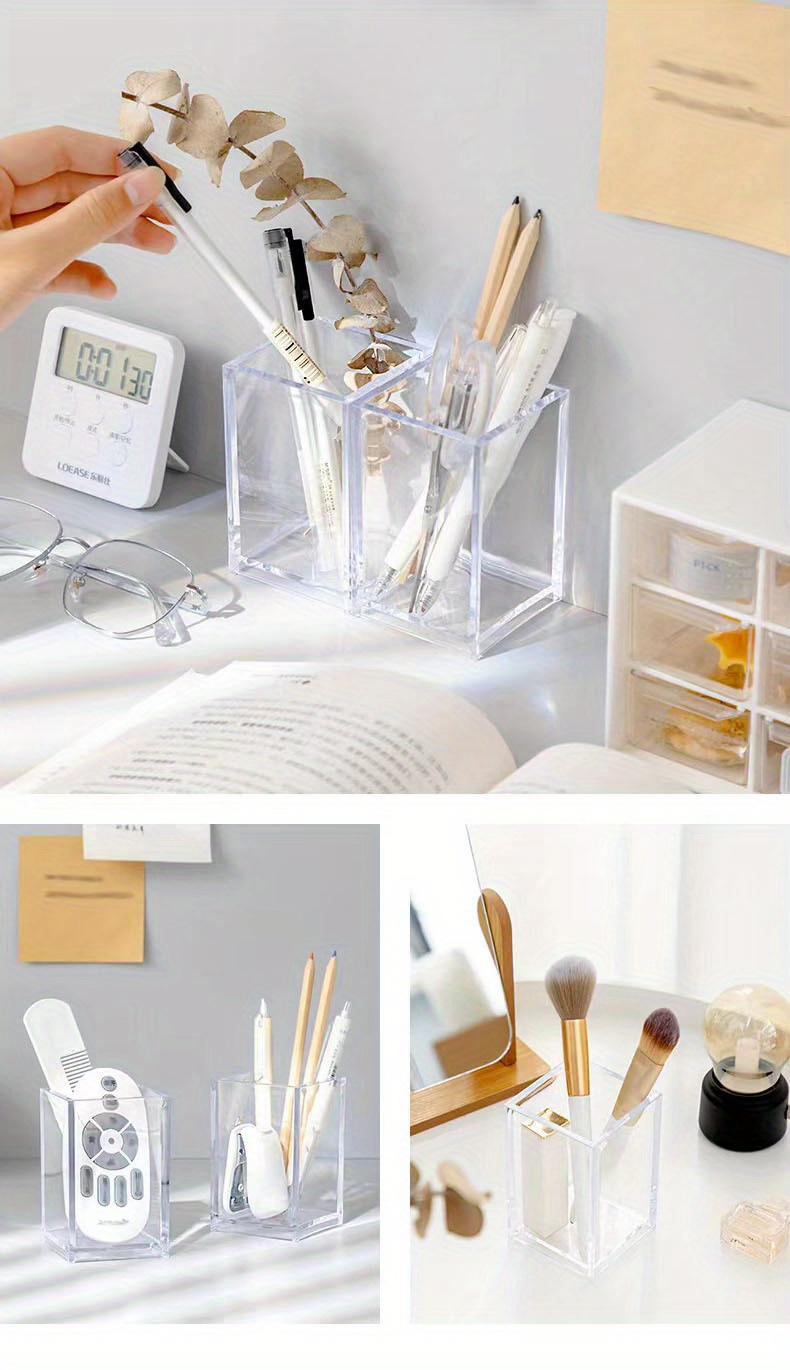 Transparent Acrylic Pen Holder Student Stationery Organizer - Temu