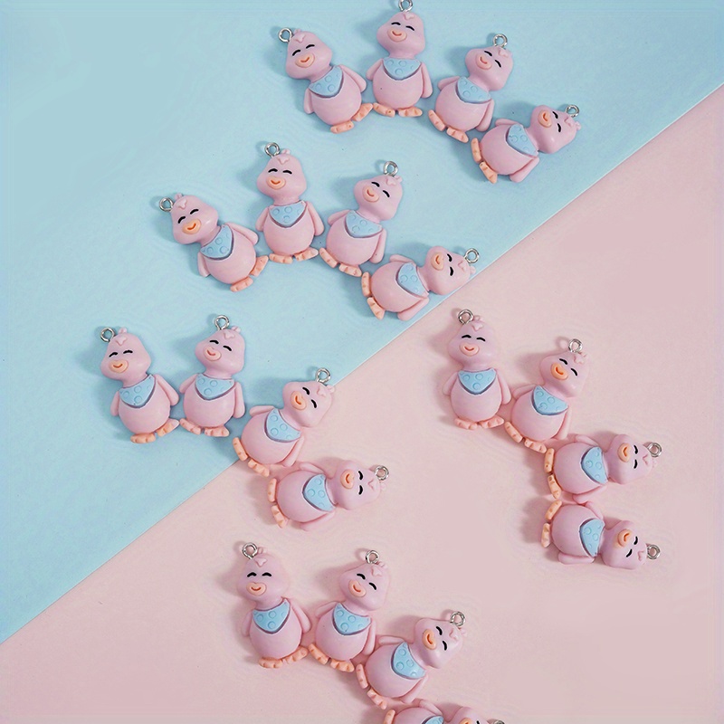 Pink Duck Pendant Resin Accessories Making - Temu Australia