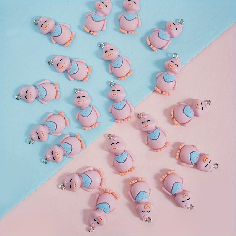 Pink Duck Pendant Resin Accessories Making - Temu Australia